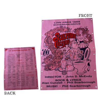 HUGE! ORIGINAL Poster LOW JINKS 1989 Bohemian Grove Club Sculpture ...