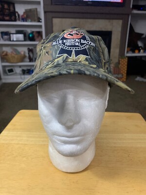 Blue Ribbon Bacon Festival Oh Bacon Mesh SnapBack Trucker Hat Baseball ...