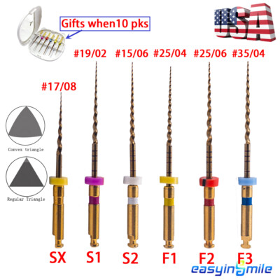 6pcs Endodontic Dental Endo Files Rotary NITI Files X-Pro Gold Taper 21 ...