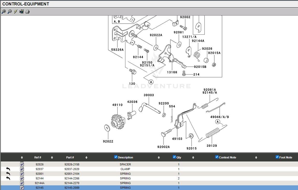 Genuine Kawasaki 92145-2089 Carburetor Throttle Governor Spring FE120D ...