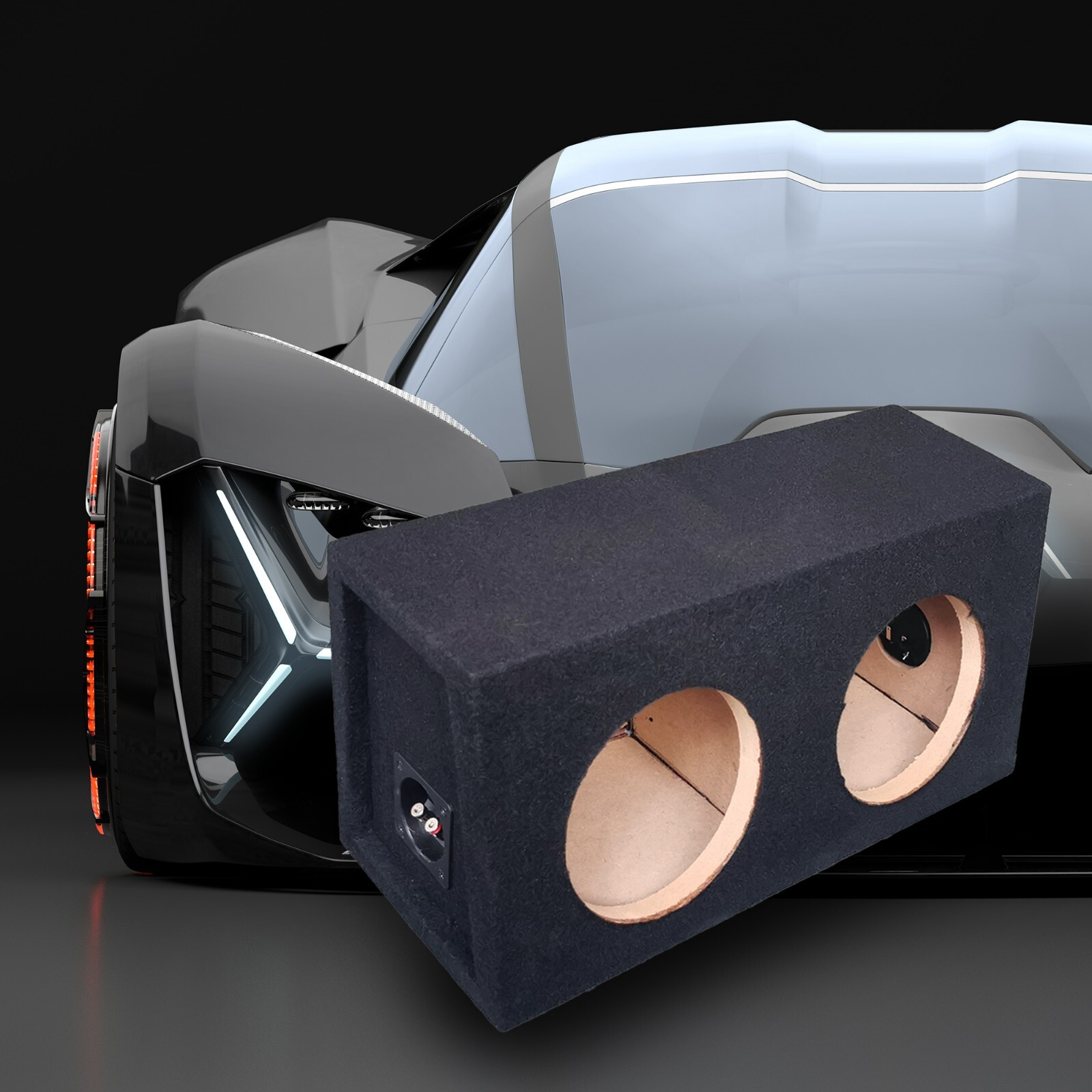 Heavy Duty Angle Dual 8" Sealed Subwoofer Enclosure Car Audio Speaker ...