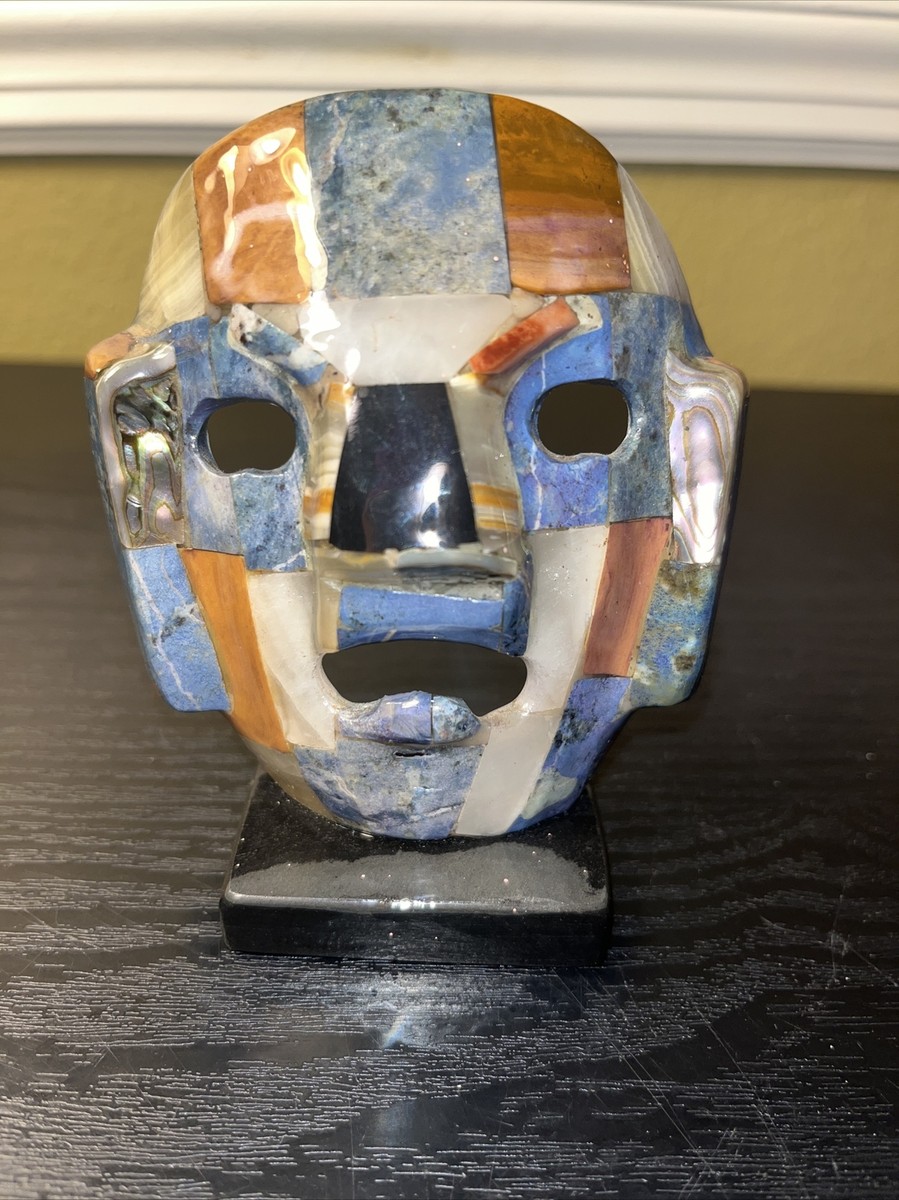 Mayan Death Masks Vintage Mayan Aztec Death Mask Mother Of Pearl Onyx