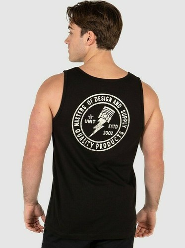 UNIT RIDERS MENS SINGLET TANK SURGE BLACK SKATE MX MOTORCROSS STYLED ...