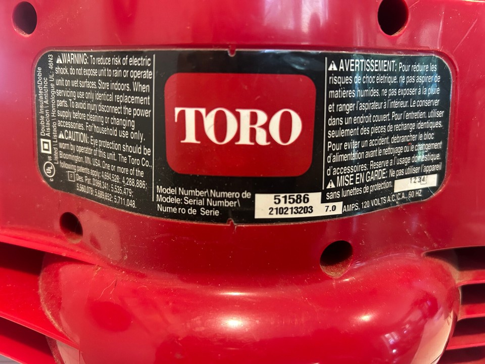 Toro power sweep 51586 Electric Handheld leaf/Air Blower Red 120V/60 Hz ...