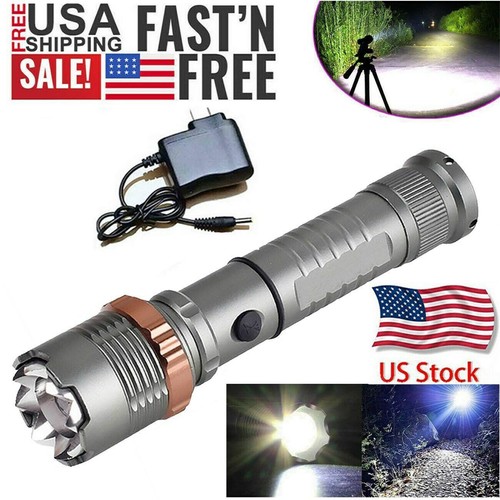 High Power Adjustable Focus Rechargeable LED Flashlights for Police ...