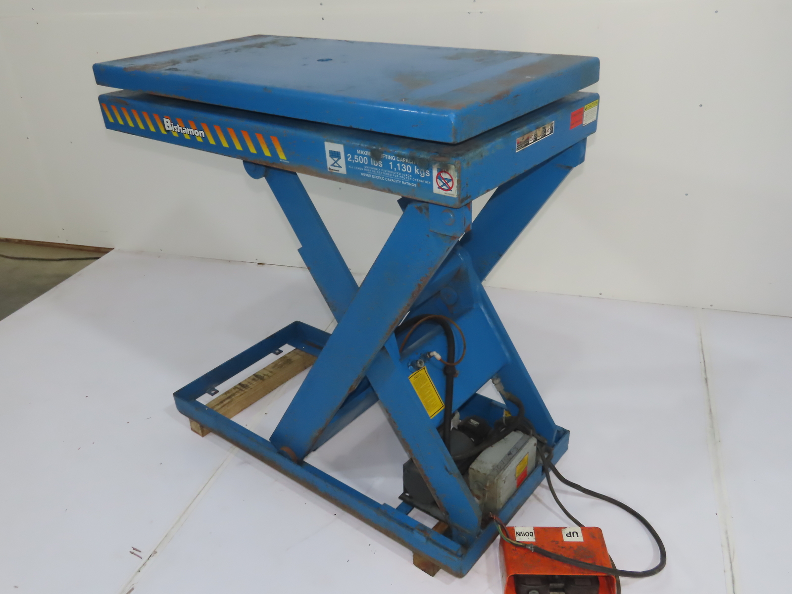 Bishamon 2500LB Load Cap 36"Scissor Lift Table Swivel 24x48"Top 460V ...