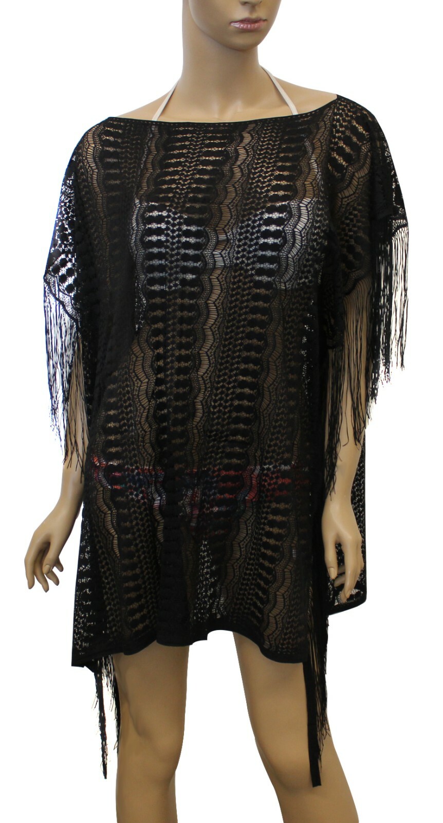 Womens Netted Cover Up Shirt Beach Pool Swimwear Crochet Dress Bathing ...