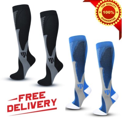 NHS Compression Flight Sock Travel Anti Swelling Fatigue Sport Support ...