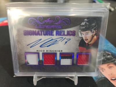 2017-18 Ultimate Signature Relics Purple #SRNH1 Nico Hischier New ...