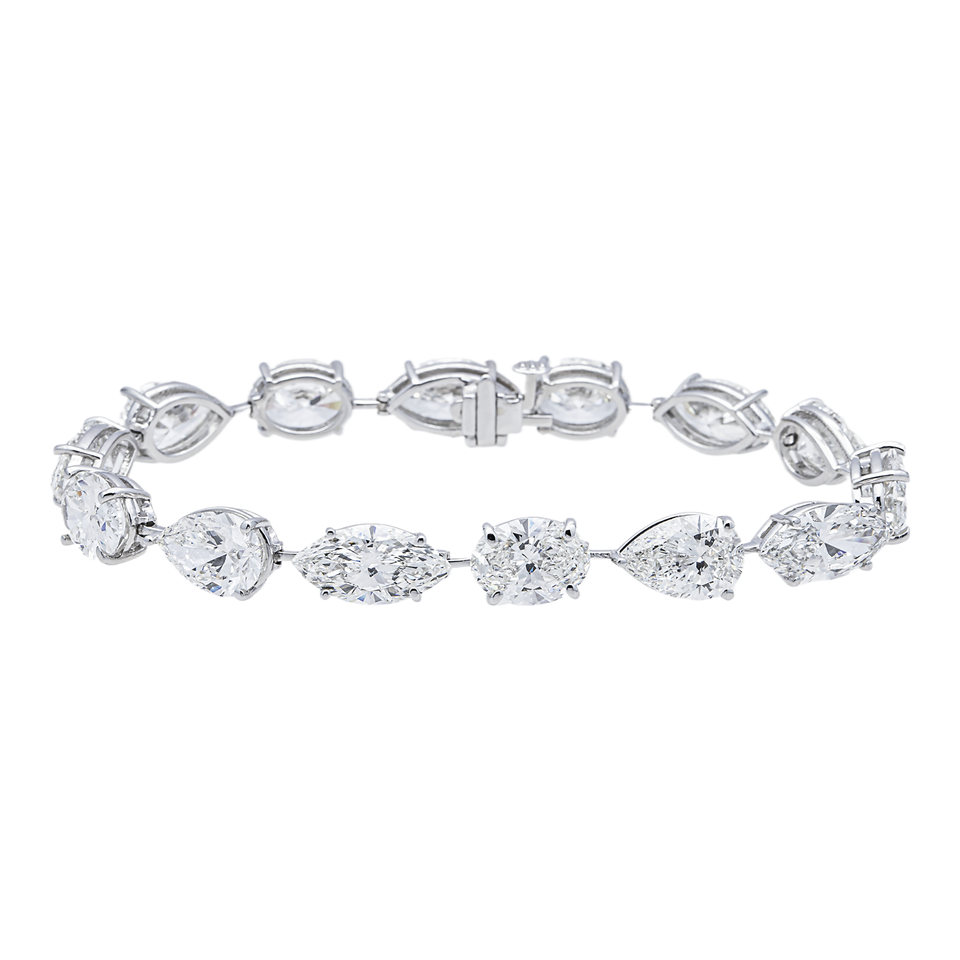 14K White Gold Multi Cut Diamond Tennis Bracelet 32.34 CT | eBay