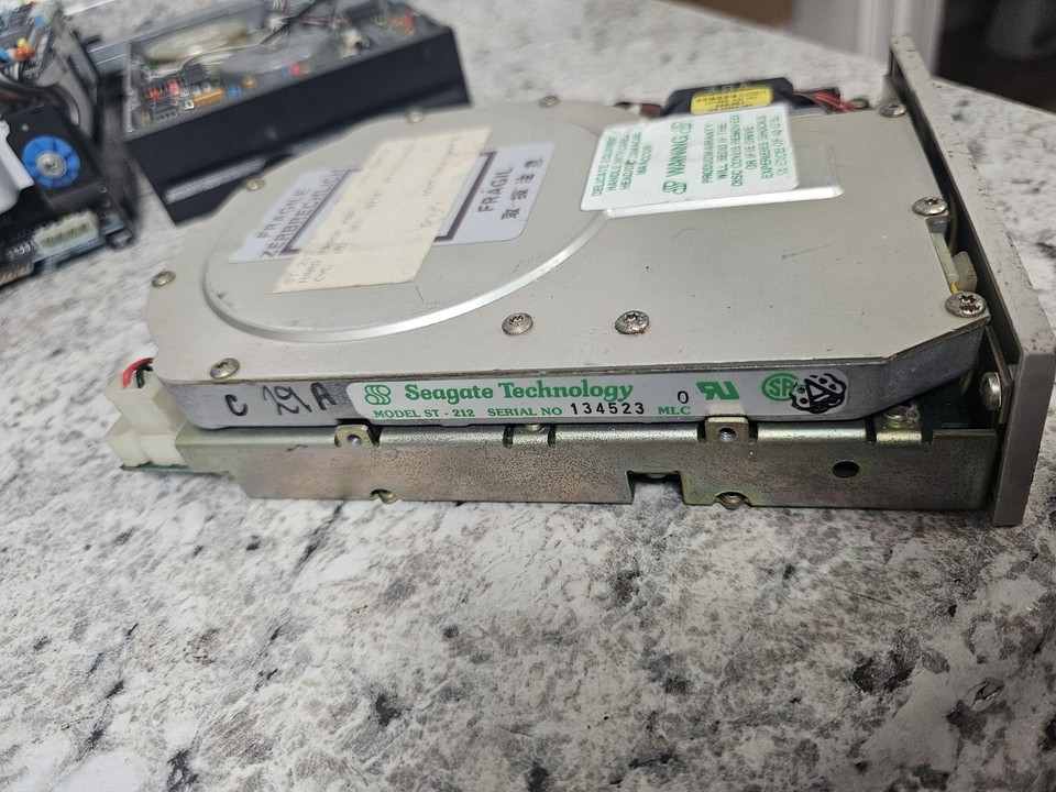 White IBM PC XT ST-212 SEAGATE 10MB MFM HARD DRIVE FULL HEIGHT ST412 ...