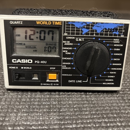 Vintage Casio PQ-40U Quartz World Clock Time Zones Converter , Alarm ...