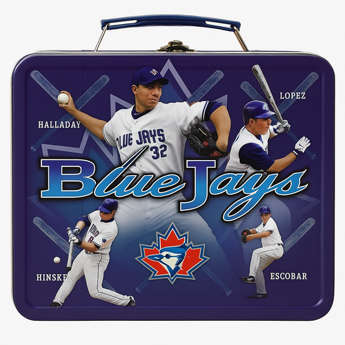 Vintage Toronto Blue Jays promotional Lunch Box 2002 Roy Halladay w ...