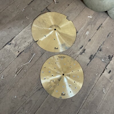 Pearl Cymbals 14 &16” Custom Crakes And Riveted For Unique Sound | eBay