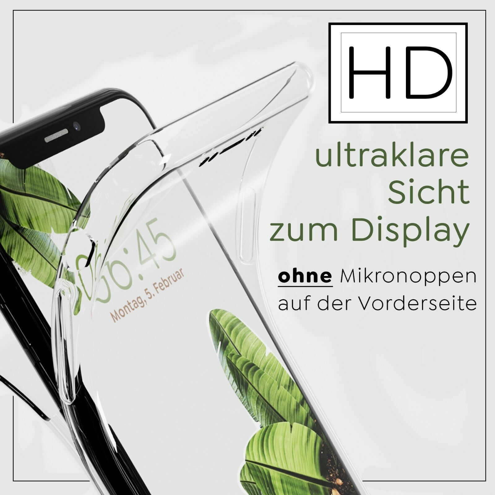 360 Grad Handy Hülle Rundum Silikon Schutz Tasche TPU Case Flach Klar ...