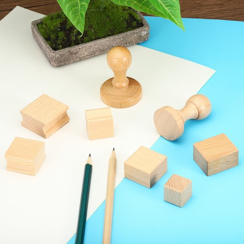 25x25mm Blank Wood Rubber Stamp Mounts, 20pcs Wooden Rubber Stamp ...