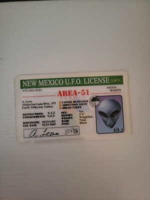New Mexico U.F.O Area-51 Alien License | eBay