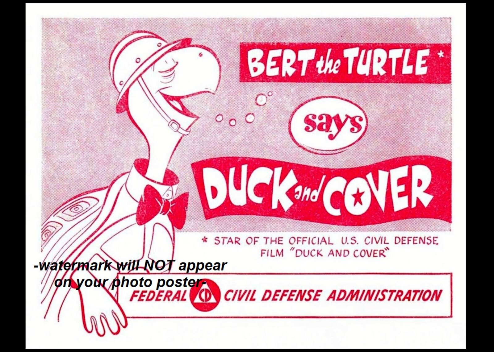 11x14 Vintage Nuclear Bomb Civil Defense PHOTO Poster DUCK and Cover ...