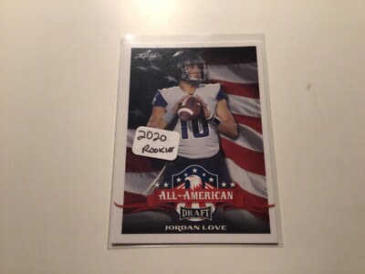 JORDAN LOVE RC 2020 Leaf All-American DRAFT #71 Green Bay PACKERS Utah ...