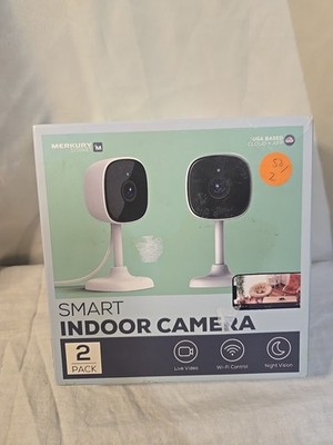 2-pack Merkury Innovations 1080P Smart Indoor Wi-Fi Security Camera 2.4 ...