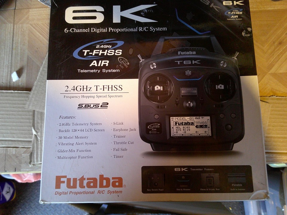 Futaba T6K T-FHSS 2.4GHz 6 Channel RC Transmitter, R3006SB S Bus ...