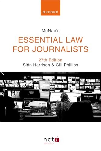 McNae's Essential Law for Journalists by Siân Harrison NEW BOOK ...