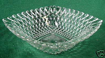 Vintage Pressed Glass Square Candy Dish Diamond Pattern | eBay