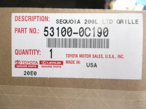 Genuine OEM Toyota 53100-0C190 Front Upper Radiator Grille 2008-2017 ...