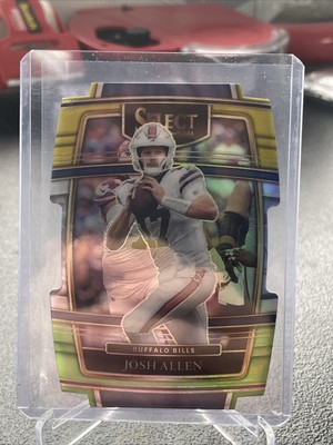 JOSH ALLEN 2021 NFL Select Concourse DIE CUT Yellow and Green PRIZM #6 ...