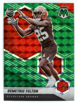 2021 Panini Mosaic Rookies Mosaic Green Prizm Demetric Felton #394 ...