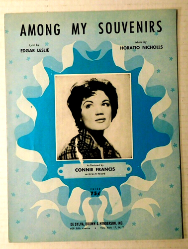 SHEET MUSIC Connie Francis "Among My Souvenirs" ©1927 | eBay