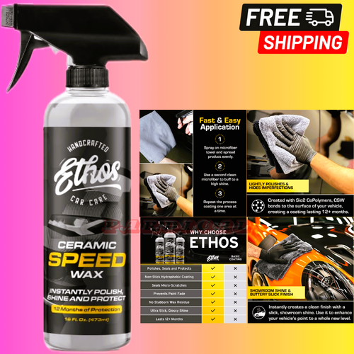 Ethos Ceramic Speed Wax, Ceramic Spray Coating Car Wax Polish, 16 Fl Oz ...