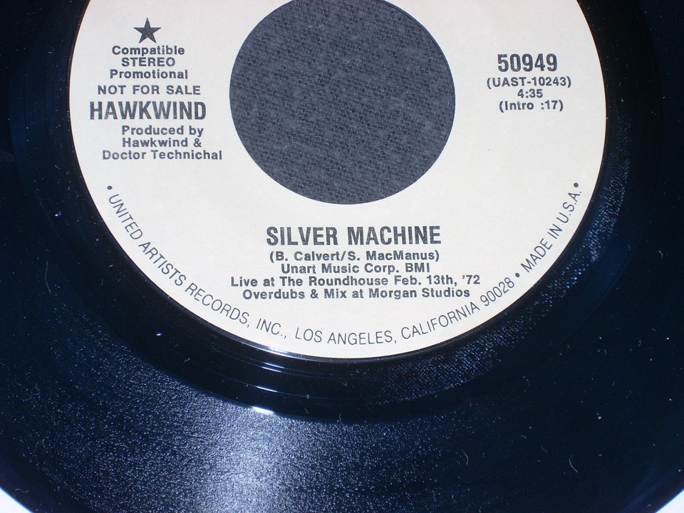 HAWKWIND 45 Silver Machine / Seven by Seven UA 50949 PROMO NM | eBay