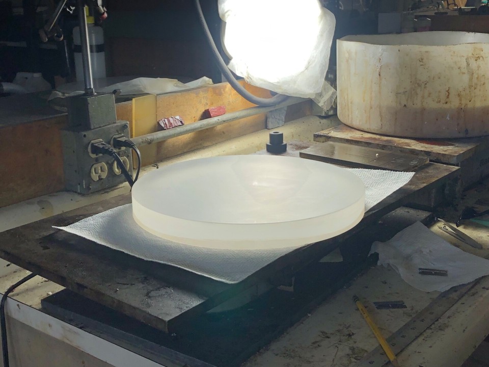 12.5" Pyrex Telescope Mirror, ground finish F5 1.25" Thick. Plus ...