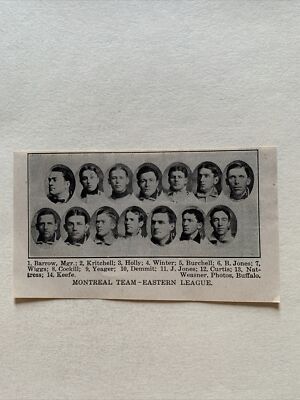 Montreal Royals George Winter Joe Yeager 1910 Baseball Team Picture | eBay