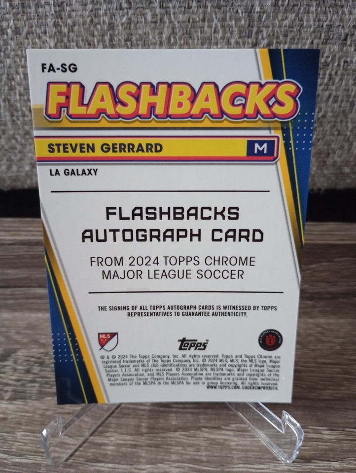2024 MLS Topps Chrome MLS Steven Gerrard Flashbacks Auto /25 Galaxy | eBay