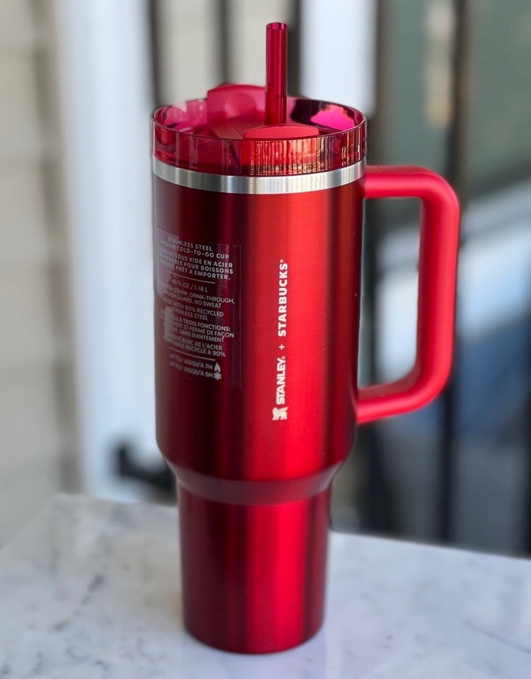 Stanley x Starbucks Holiday Red 40oz Tumbler Cup - 2023 Limited Edition ...