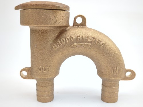 Groco HVL-750 Marine 3/4" Hose Sanitation or Engine Exhaust Bronze ...