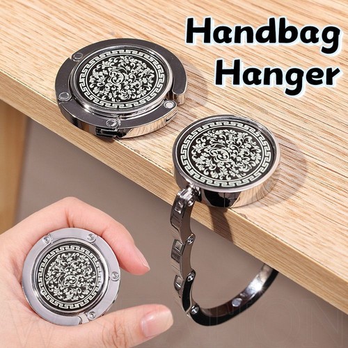 1Pcs Portable Handbag Hanger Vintage Flowers Purse Bag Hook Table Hook ...