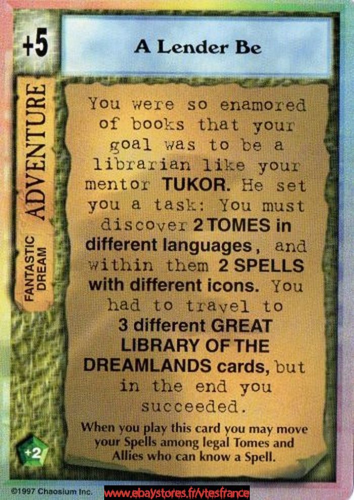 A Lender Be [Adventure] Dreamlands ENG Mythos CCG | eBay