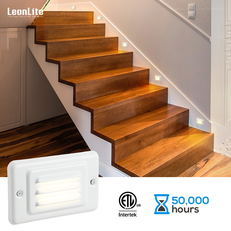 3-Pack LED Step Lights Indoor, Wall Mount Stair Lighting with Louver ...
