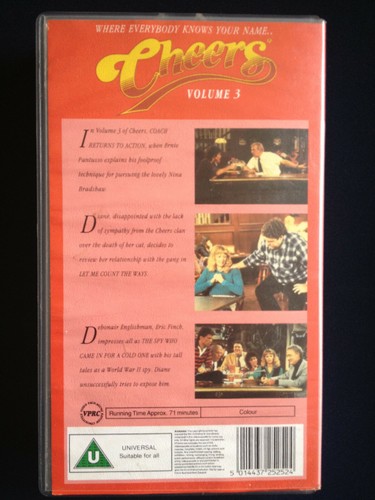 CHEERS ~ VOLUME 3 ~ TED DANSON ~ SHELLEY LONG ~ RHEA PERLMAN ~ PAL VHS ...