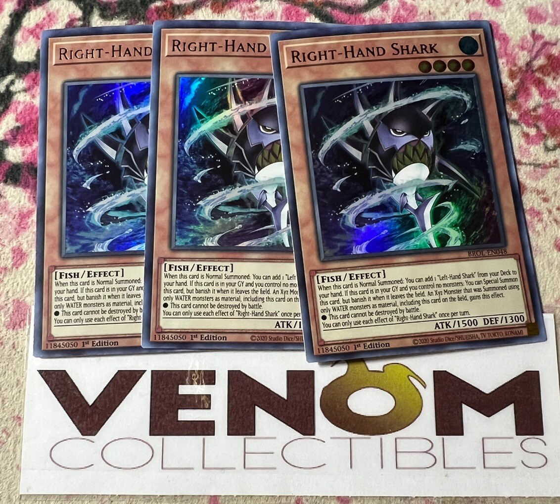 3x (M/NM) - Right-Hand Shark - BROL-EN048 - Ultra Rare - 1st Edition ...