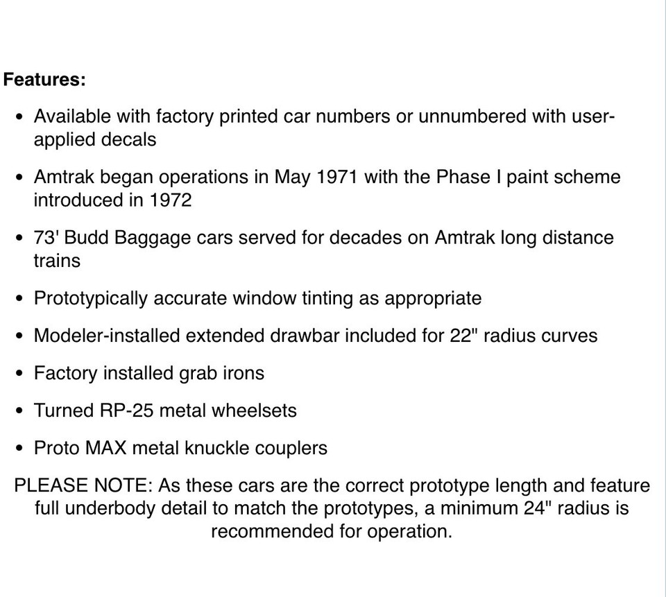 Walthers Proto 13086 HO Scale 73' Budd Baggage Car Amtrak (AMTK) #1211 ...