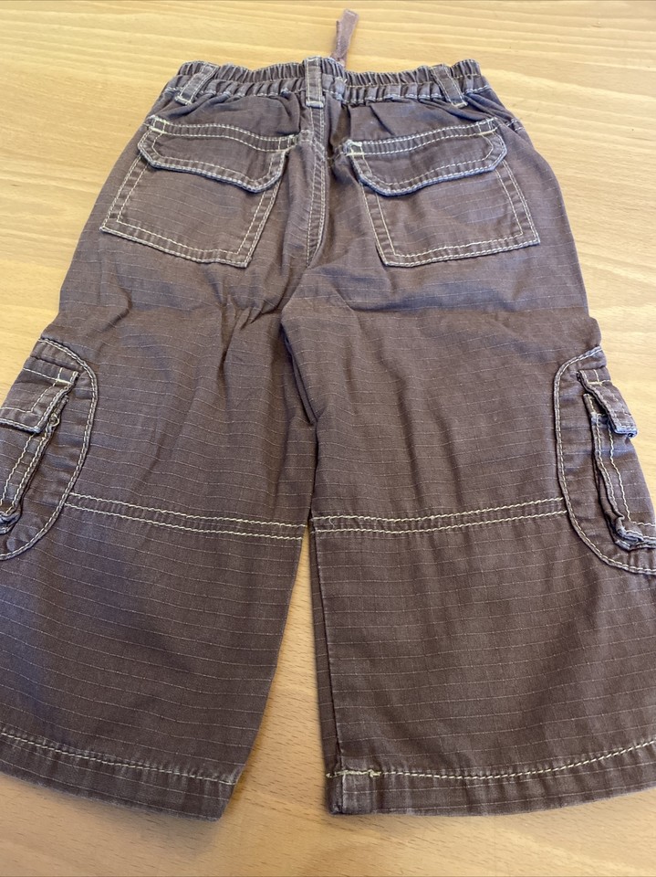 baby boys clothes 9-12 months Baby Mac Brown Cotton Elasticated Combat ...