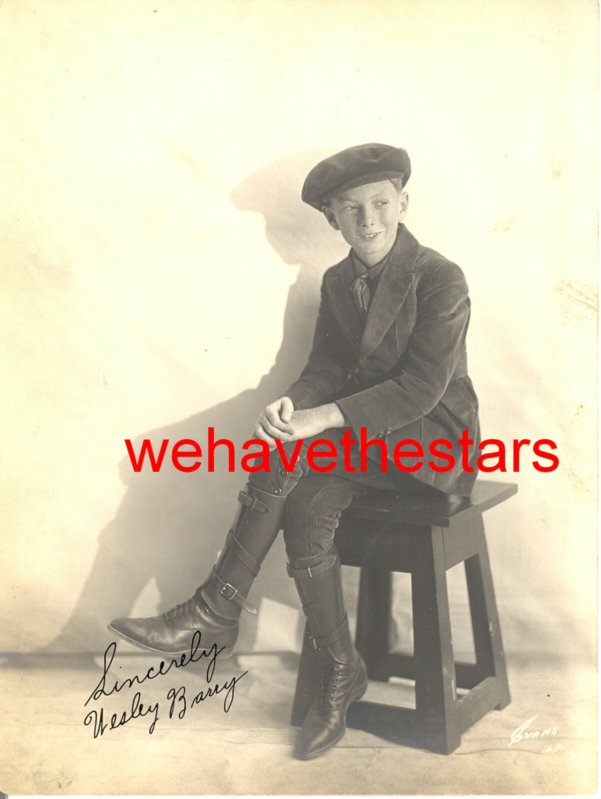 Vintage Wesley Barry CHILD STAR 20s DBW Publicity Portrait by EVANS | eBay