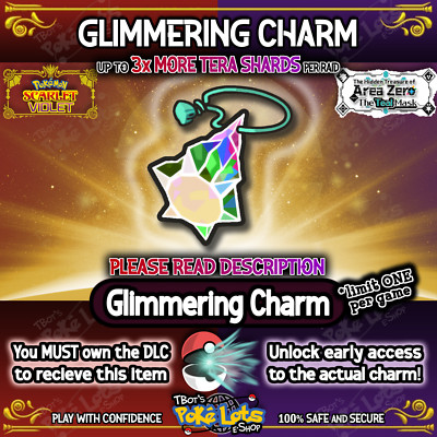 Teal Mask DLC🥇 Glimmering Charm 🥇3x Raid Tera Shards 🥇 Pokemon Scarlet ...