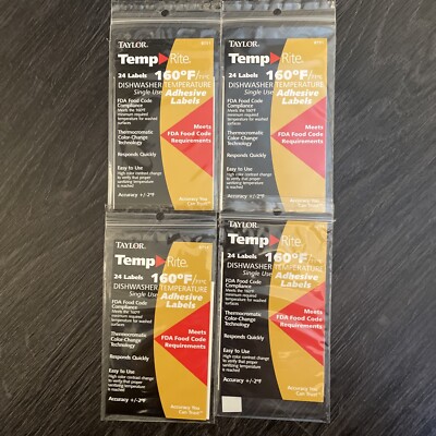 Taylor 8750 TempRite 180°F Dishwasher Test Labels - 4 - 24 / PK You Get ...