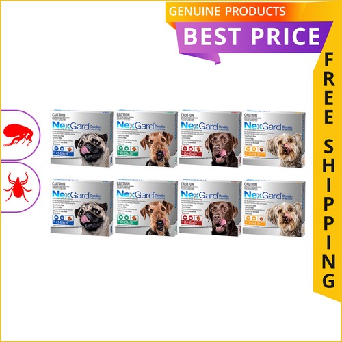 NEXGARD Chewable 12 Doses Monthly Flea and Tick Control for Dogs ...