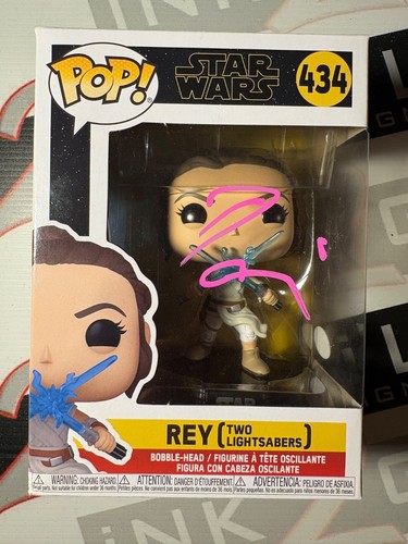 Rey signed Funko Pop! by Daisy Ridley Autograph Star Wars COA Marvel ...